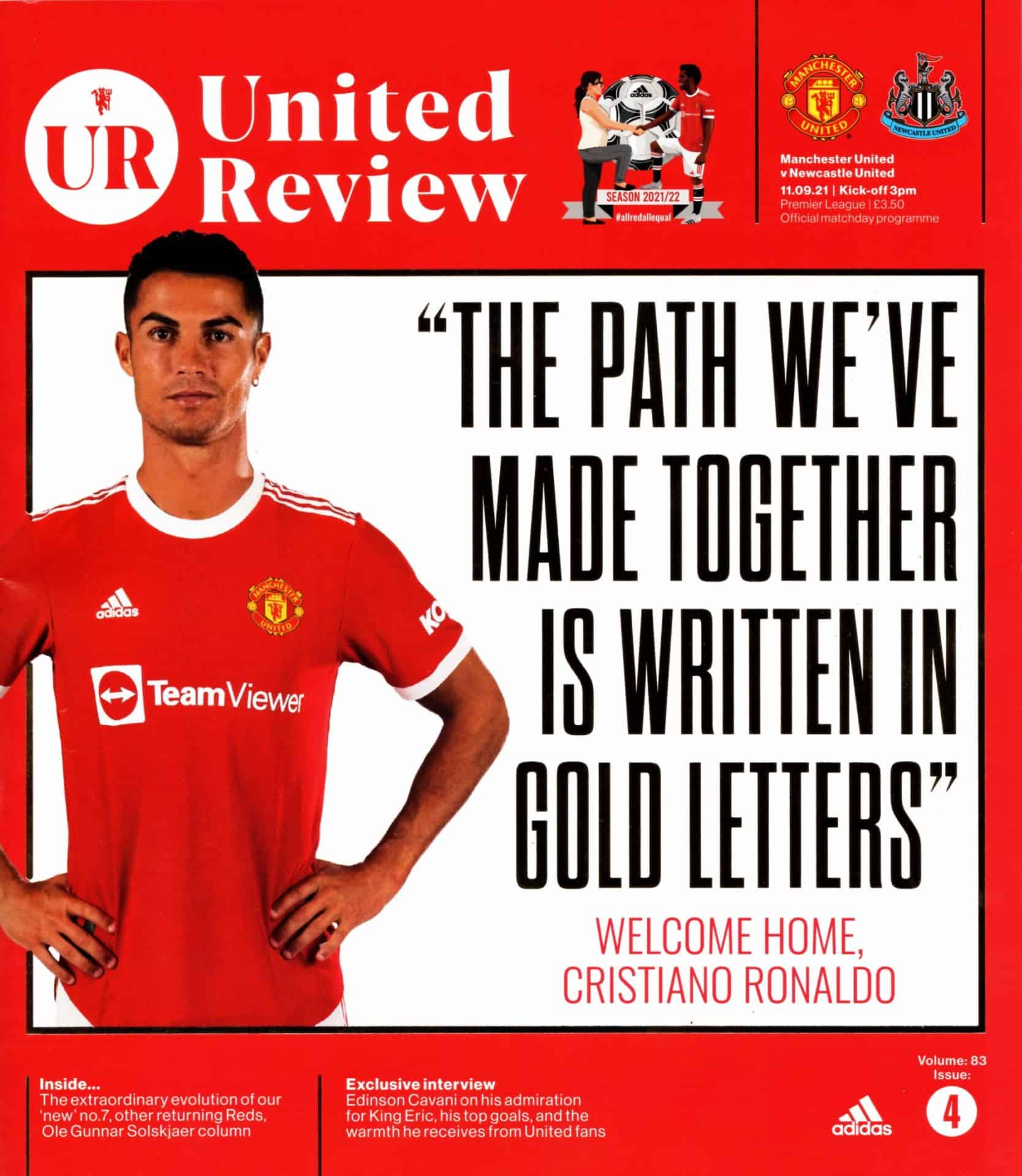 11th September 2021 Manchester United v Newcastle United Premier League ...