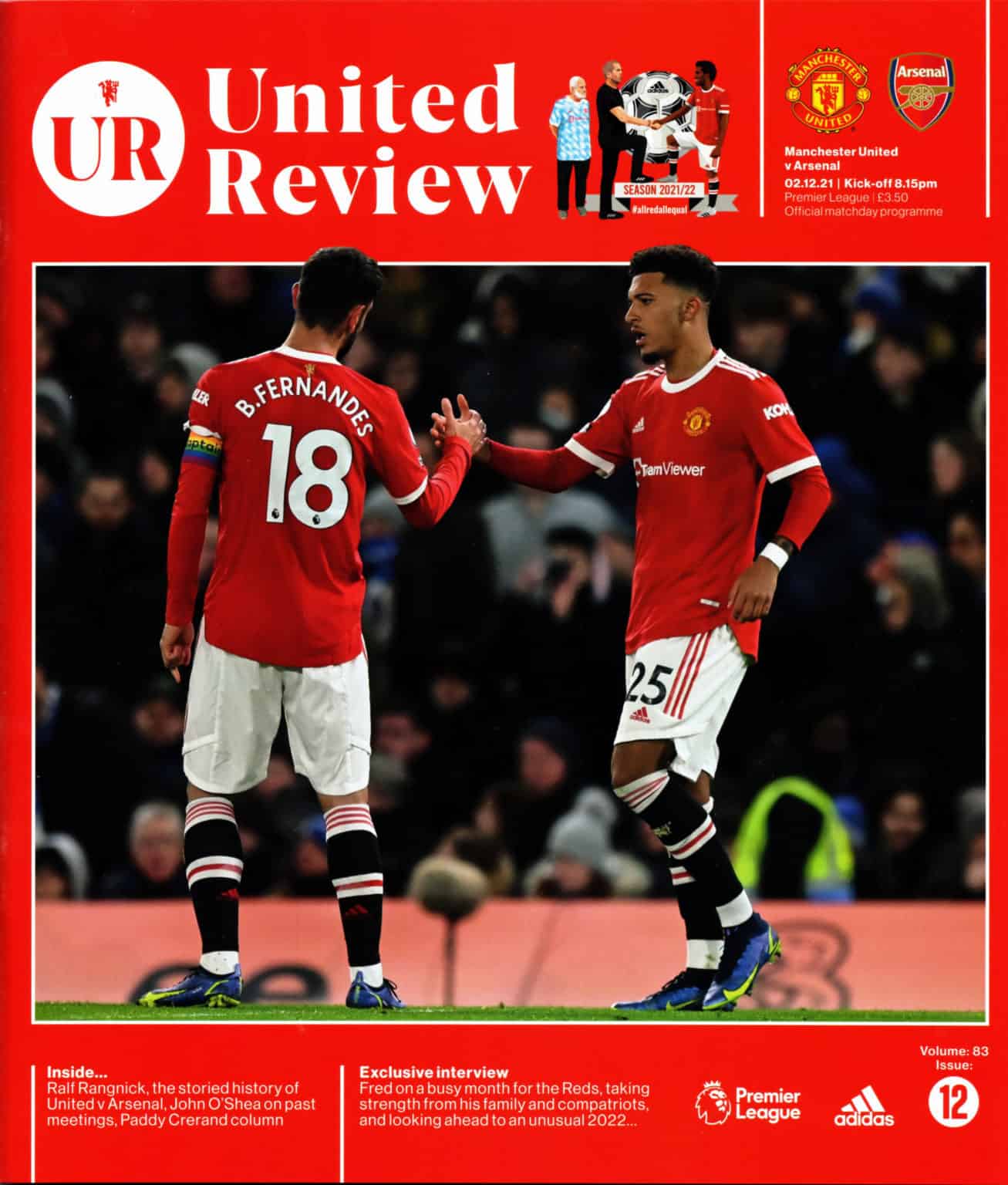 2nd December 2021 Manchester United v Arsenal FC FA Premier League ...