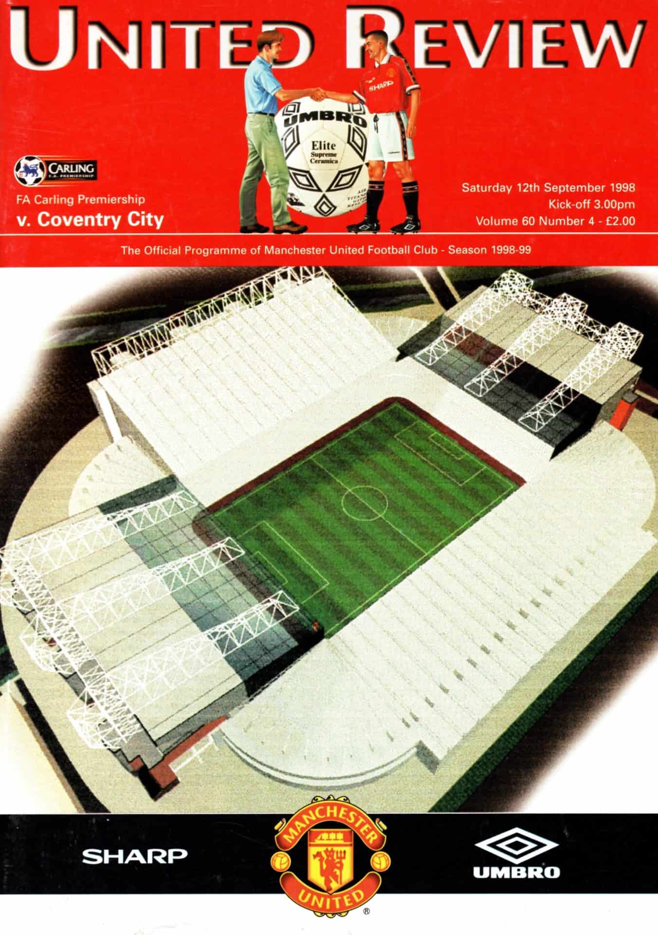 12th September 1998 Manchester United v Coventry City Premier League ...