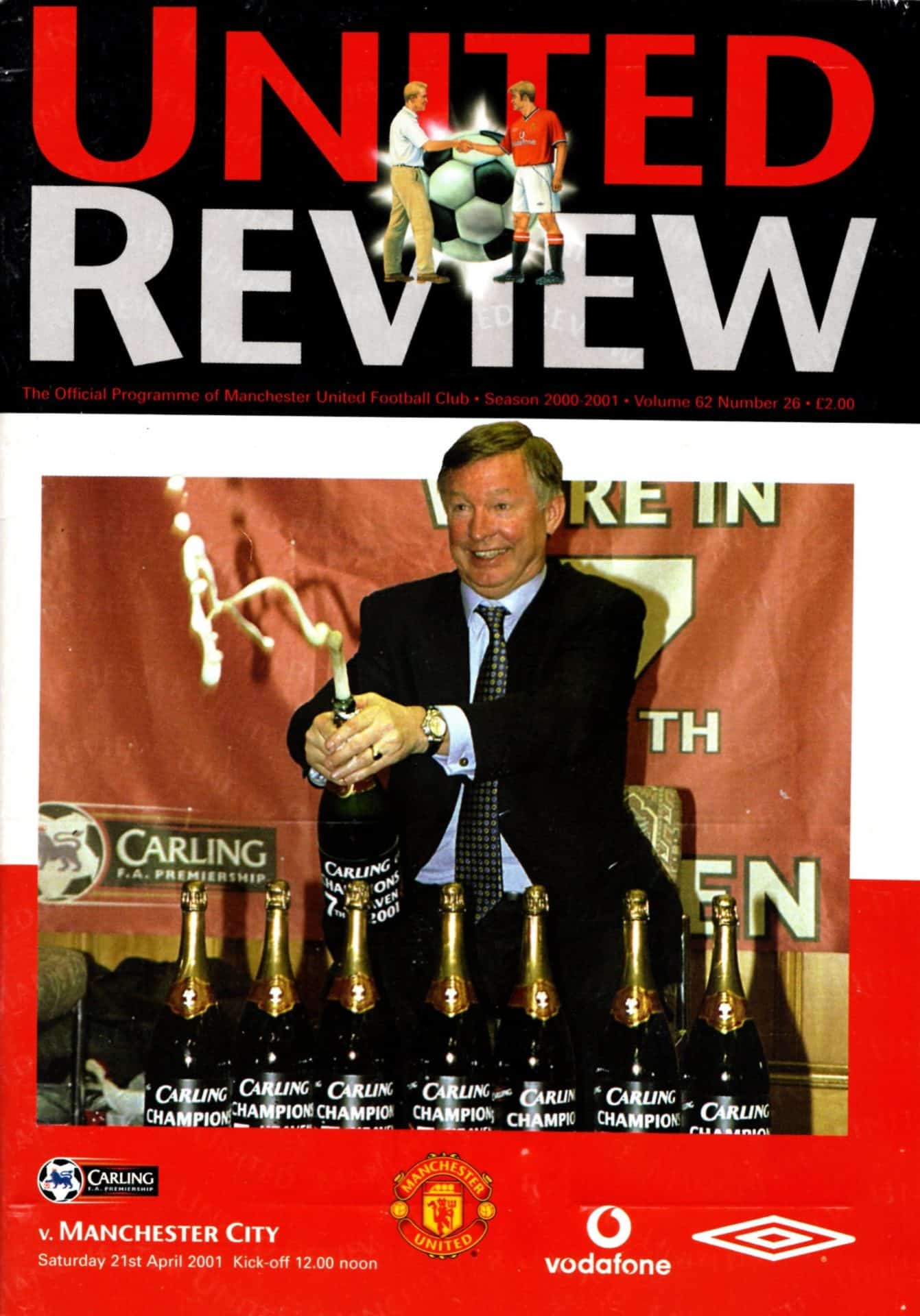 21st April 2001 Manchester United v Manchester City Premier League ...
