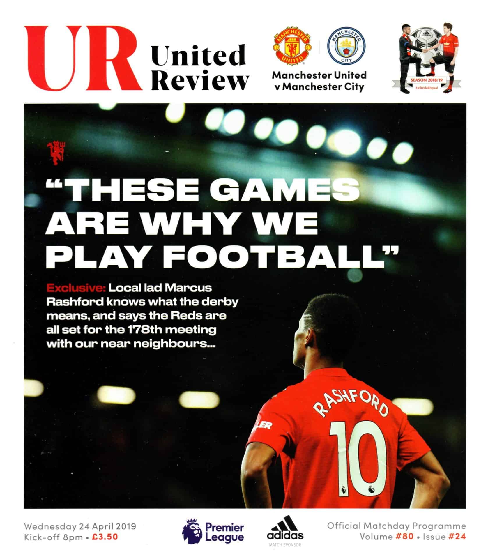 24th April 2019 Manchester United v Manchester City Premier League ...