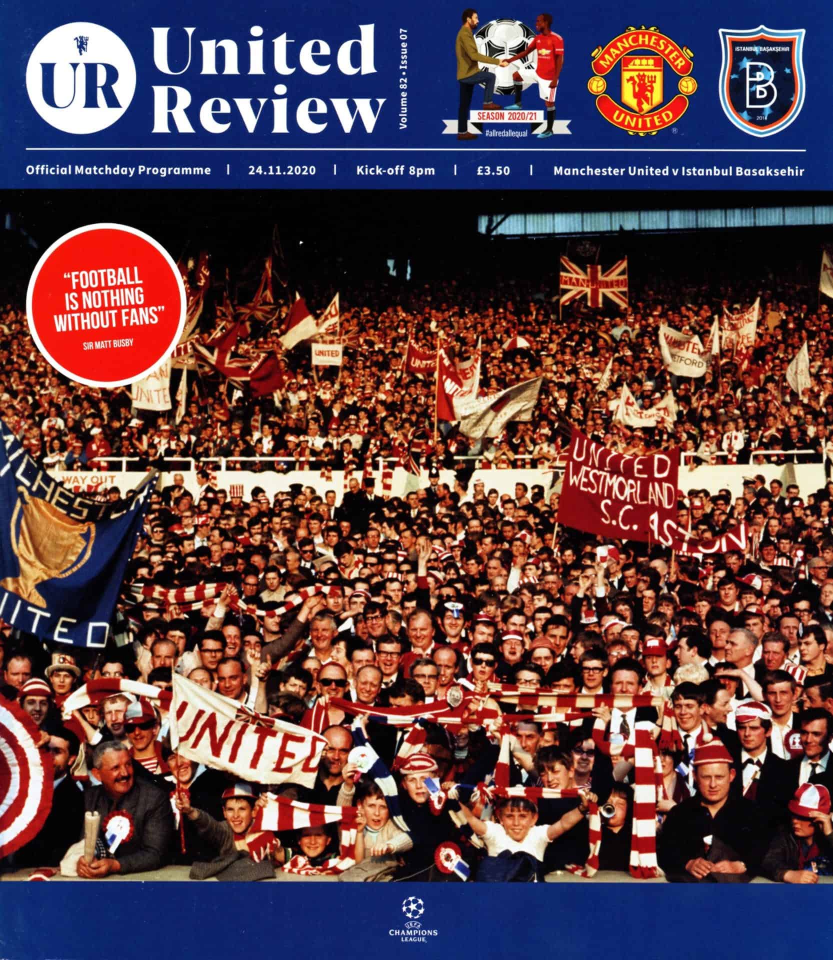 24th November 2020 Manchester United v İstanbul Başakşehir Champions ...