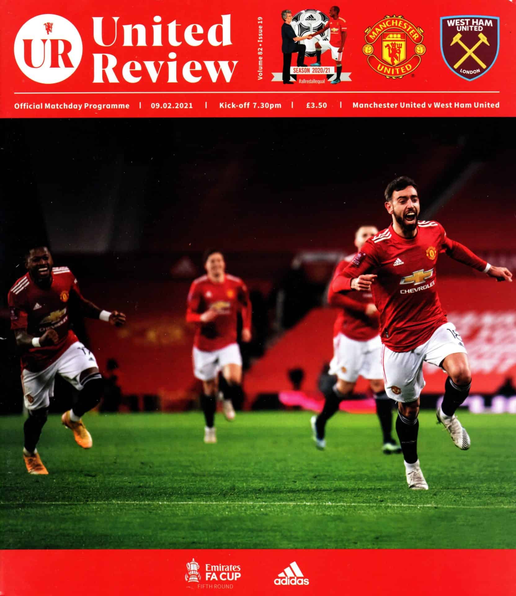 9th February 2021 Manchester United v West Ham United FA Cup Round of ...