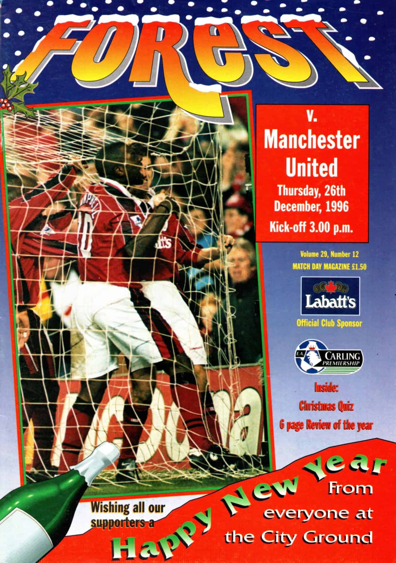 26th December 1996 Nottingham Forest v Manchester United FA Premier ...