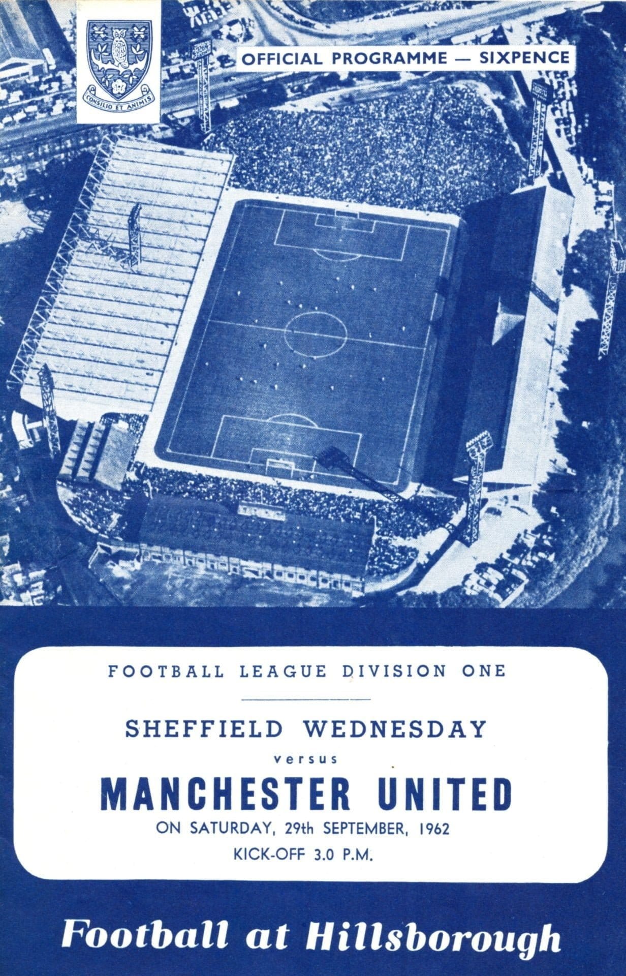 29th September 1962 Sheffield Wednesday v Manchester United Division ...