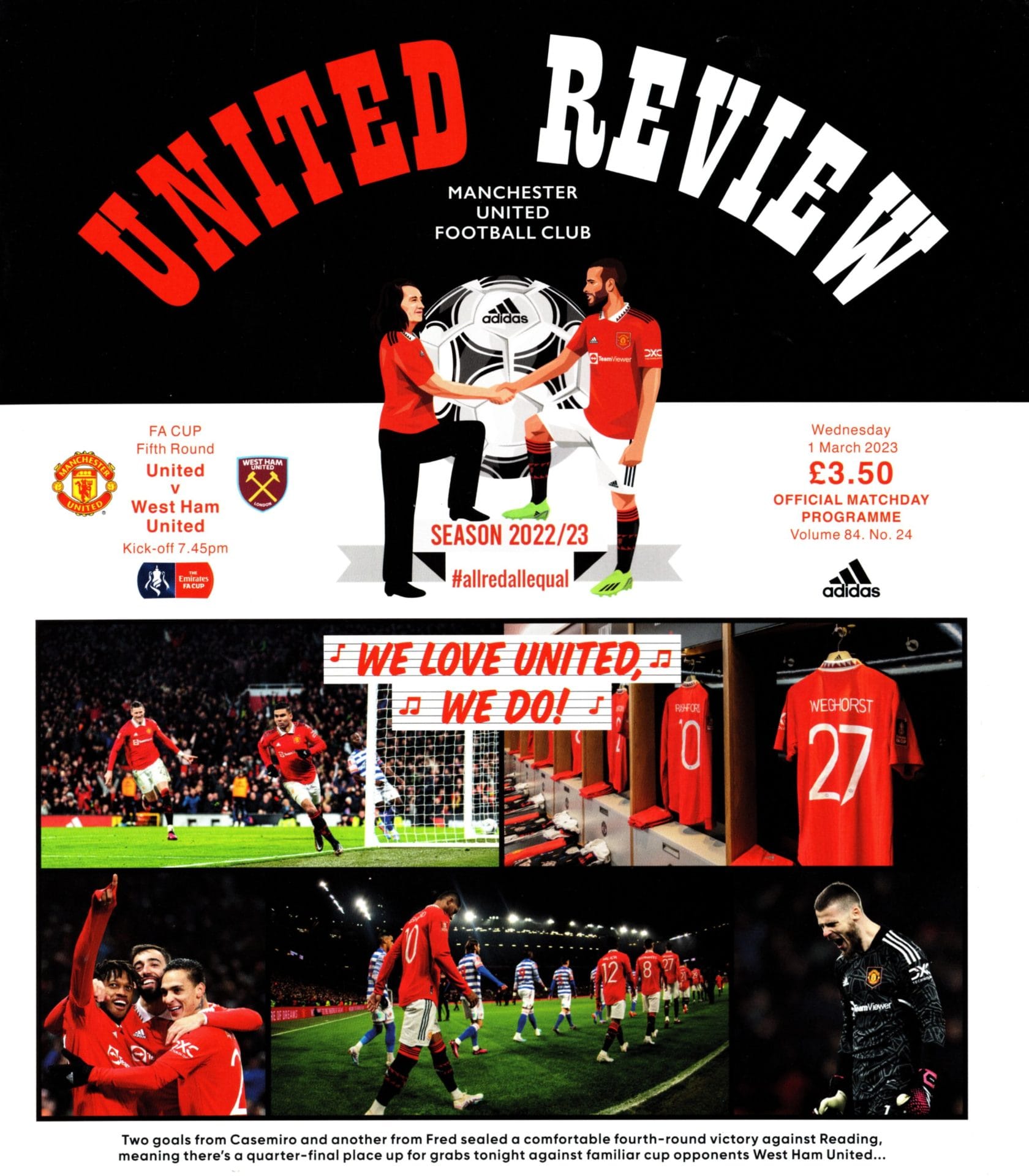 1st March 2023 Manchester United v West Ham United FA Cup 5th Round ...